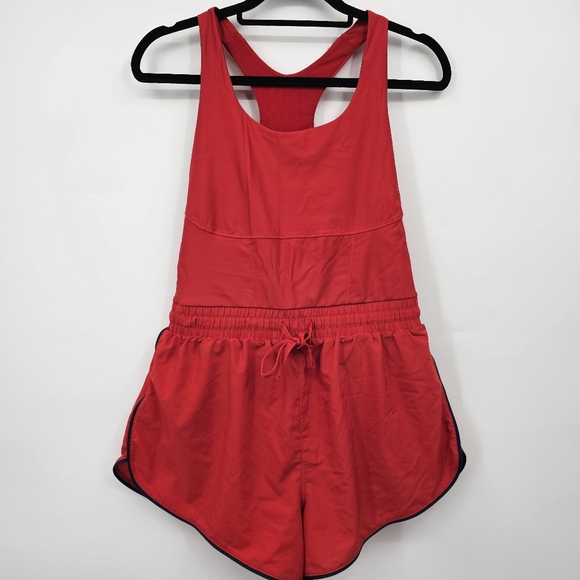 Fabletics | Pants & Jumpsuits | Fabletics Red Athletic Running Romper ...